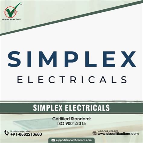 Simplex Electricals Obtained Iso 9001