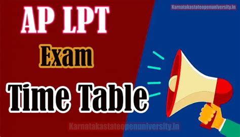Ap Lpt Exam Time Table 2025 Today For Ap Hpt And Tpt Courses