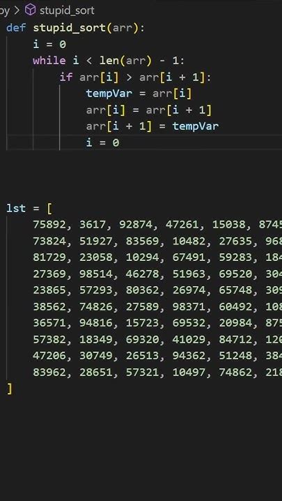 Weirdest Sorting Algorithm Stupid Sort Youtube