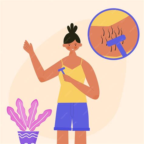 Premium Vector Women Shaving Armpits Illustration Character