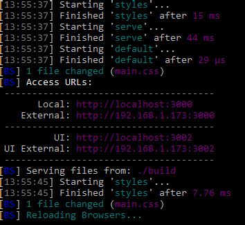 Gulp Browser Sync Doesn T Work Stack Overflow
