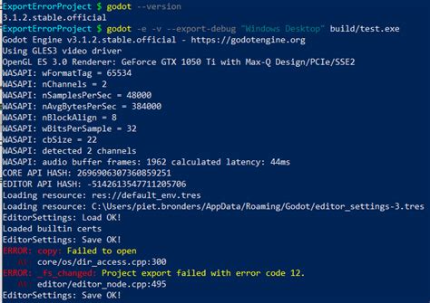 Command Line Export Doesnt Work In Windows 10 For Godot 312 Due To
