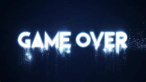 bright white game over message displayed on a dark background with