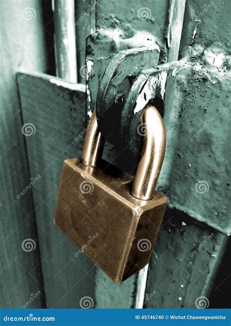 Closeup Wooden Door With Lock Stock Photo Image Of Rust Protect 45746740