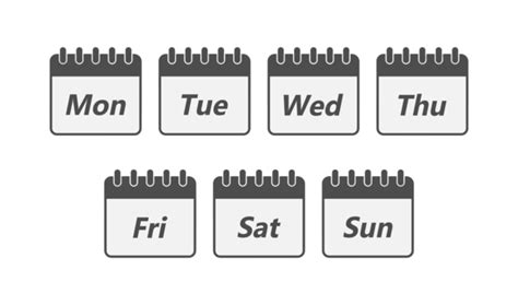 요일 벡터의 이름 요일의 이름 요일 주간 Png 일러스트 및 벡터 에 대한 무료 다운로드 Pngtree