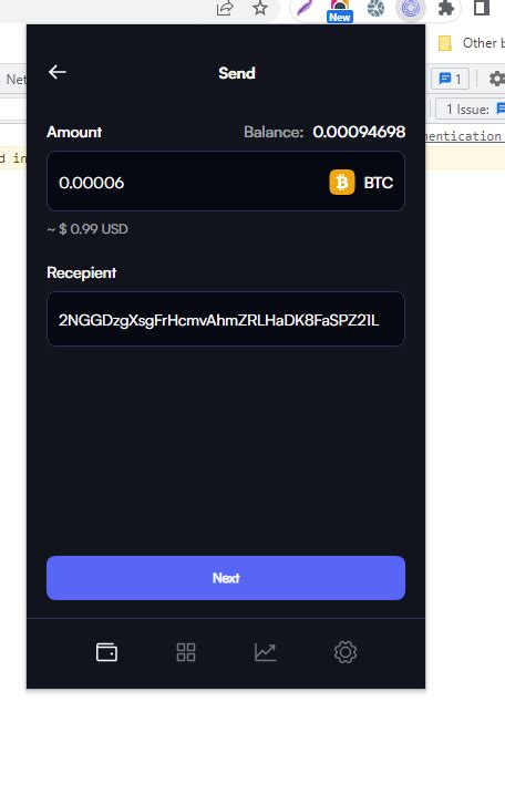 Can T Send BTC In The Web Extension Latest Develop Issue Secretkeylabs Xverse Web