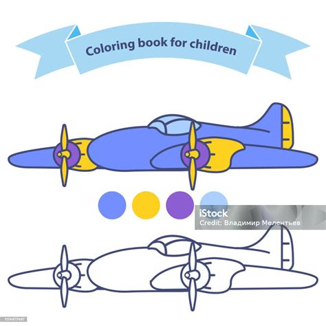 어린이를위한 오래된 군용 항공기 전투기 미국 색칠 공부 책 윤곽이 있는 낙서 플랫 벡터입니다 World War Ii에 대한 스톡 벡터 아트 및 기타 이미지 Istock