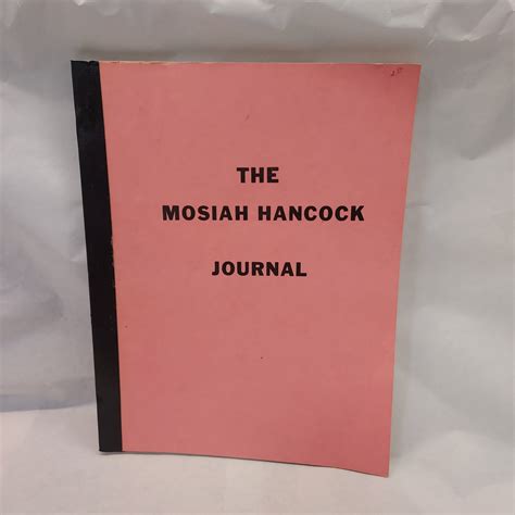 The Mosiah Hancock Journal Paperback Eborn Books