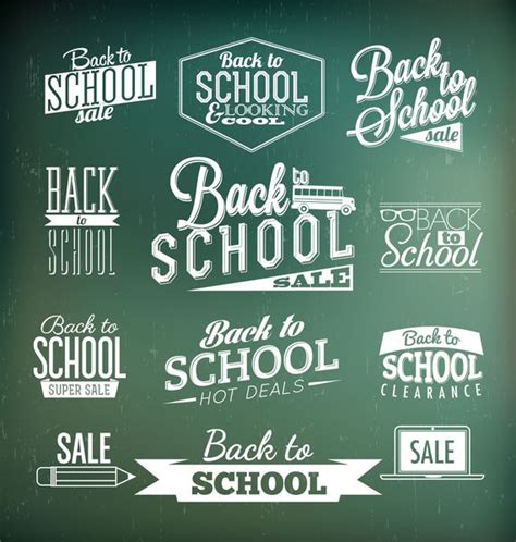 بازگشت به مدرسه طرح های خوشنویسی عناصر سبک رترو مفهوم تایپوگرافی 1041623