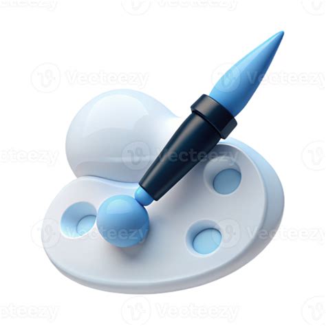 3d Render Do Pincel E Paleta 51222748 Png