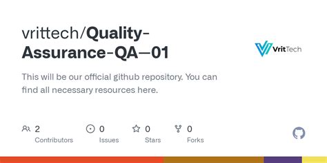 GitHub Vrittech Quality Assurance QA 01 This Will Be Our Official