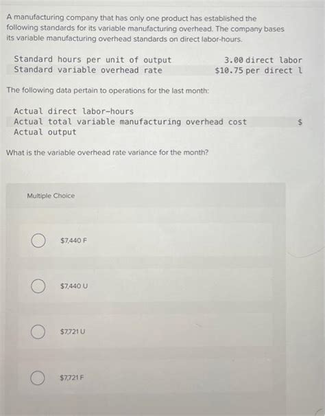 Solved A Manufacturing Company That Has Only One Product Has