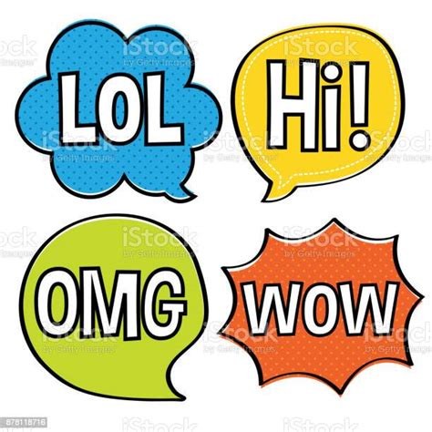 Comic Speech 비눗방울 경외감에 대한 스톡 벡터 아트 및 기타 이미지 경외감 다중 색상 대화 풍선 문자 기호 Istock