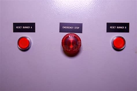 Emergency Stop Emergency Button Red Electric Buttons Stock Image Image Of Production Point