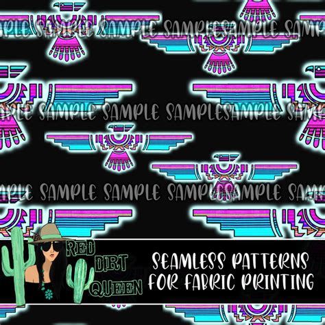 Seamless Pattern Thunderbird Design Black Etsy