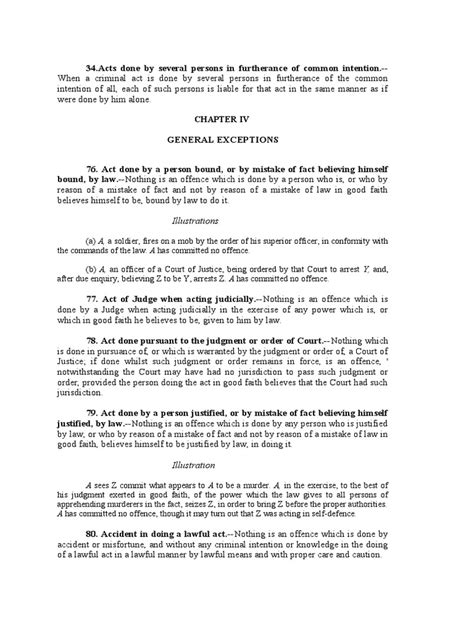 Ipc General Exceptions Pdf Intention Criminal Law Crime And Violence
