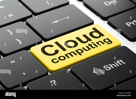 cloud computing concept cloud computing on computer keyboard