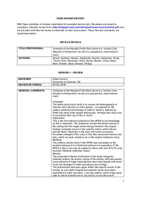 Pdf Validation Of The Hospital Frailty Risk Score In A Tertiary Care