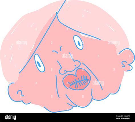 This Is A Illustration Of Funny Uncle Aunt Face Stock Vector Image