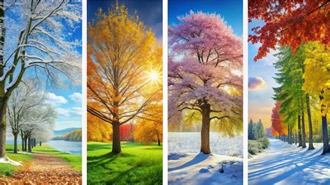 Four Seasons Of The Year Premium Ai Generated Image