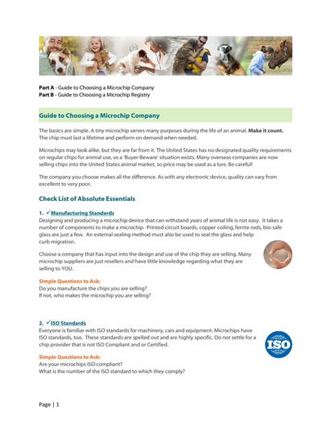 Pdf Guide To Choosing A Microchip Company Check List Of · Pdf