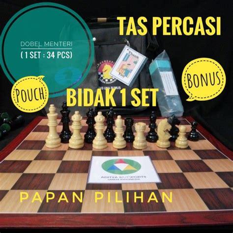 Papan Catur Standar PERCASI Buah Catur Kayu Lazada Indonesia