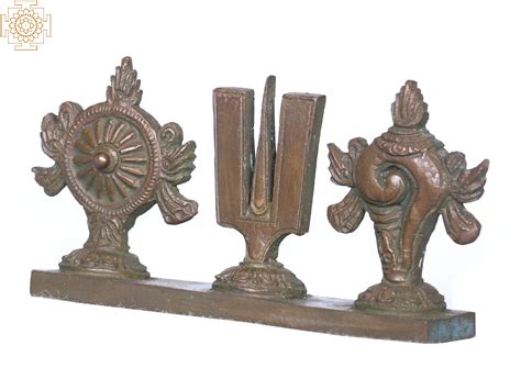 5 Shankha Tilak And Chakram Vaishanava Symbol Bronze Statue Exotic India Art