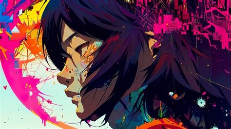 Premium AI Image A Girl With Glasses And A Poster That Says Ghost In The Shell