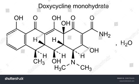 Chemical Structure Doxycycline Monohydrate Drug Substance Stock Vector Royalty Free 2585755435
