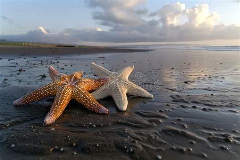 Clustered Sea Stars At Low Tide On Washington State Beach Stock Illustration Illustration Of