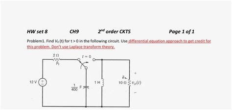 solved problem1 find v0 t for t 0 in the following