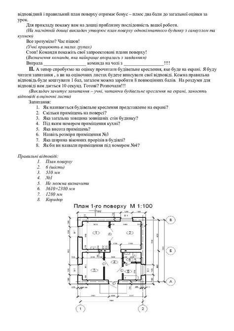 Методична розробка уроку креслення Читання будівельних креслень Інші методичні матеріали