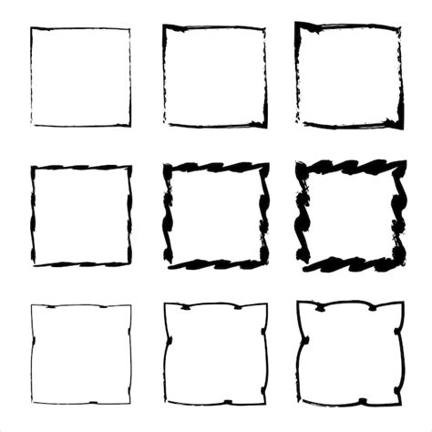 Premium Vector Set Of Grunge Square Borders Set Vector Borders Grunge Template Set