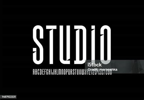 가장 긴 글꼴 높은 흰색 알파벳 잘린 문자 및 숫자 제작 내부 각진 세리프 베벨 유형 디자인 로고 영화 배너 영화 포스터 또는