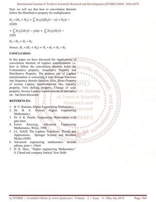 Application Of Convolution Theorem PDF