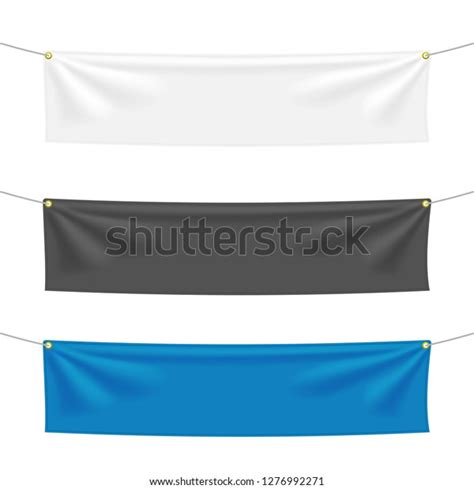 접힌 검정 흰색 파란색 직물 배너 스톡 벡터로열티 프리 1276992271