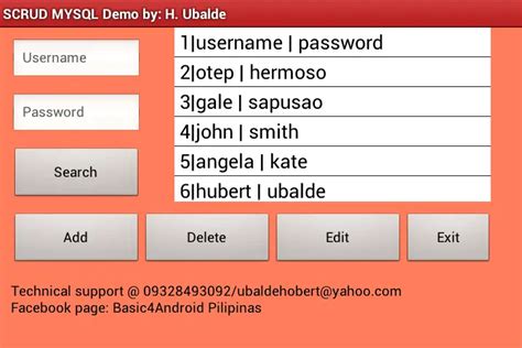 Android Scrud Searchcreateupdatedelete In A Remote Mysql Database
