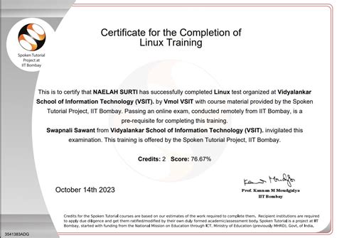 Completed Linux Training At Iit Bombay Naelah Surti Posted On The Topic Linkedin