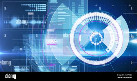 Image Of Data Processing And Scope Scanning Over Grid Stock Photo Alamy