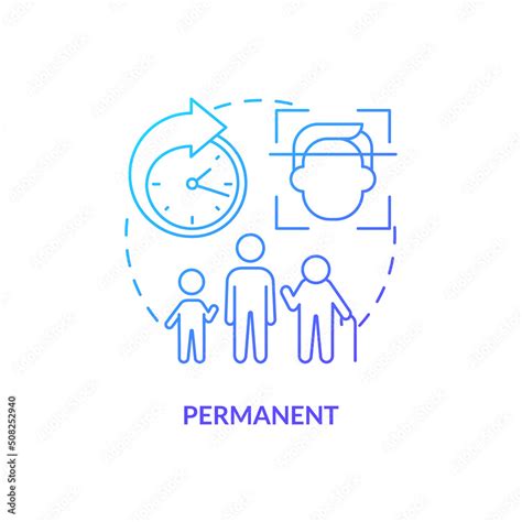 Permanent Blue Gradient Concept Icon Biometric Data Advantage Abstract