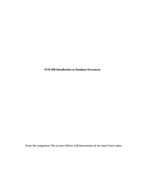 sym 400 benchmark sql triggers introduction to database structures