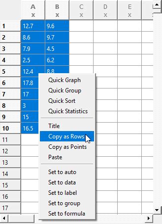 Copying And Pasting Data
