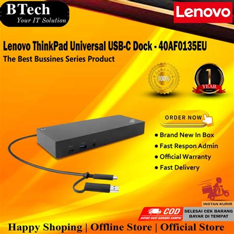 Jual Lenovo ThinkPad Universal USB C Dock 40AF0135EU Jakarta Pusat BESTechno88 Tokopedia