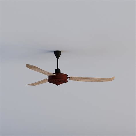 Realistic 3d Ceiling Fan Model For Interior Designs