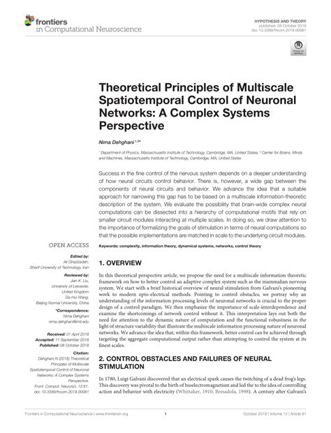 Pdf Theoretical Principles Of Multiscale Spatiotemporal Control Of