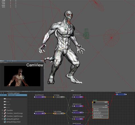 Naked Zombie D Model Animated Rigged CGTrader