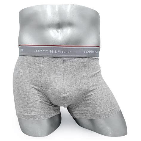 Мужские боксеры Tommy Hilfiger серые мелкий шрифт T07