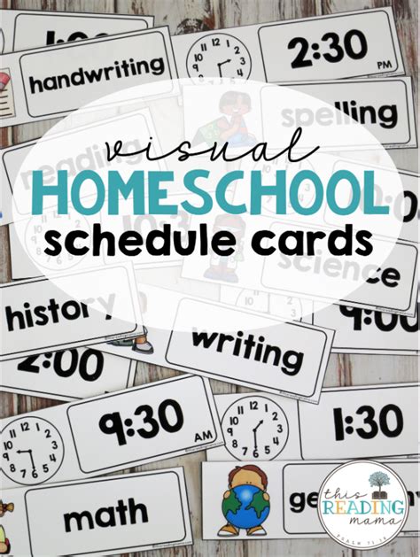 Visual Homeschool Schedule Cards This Reading Mama