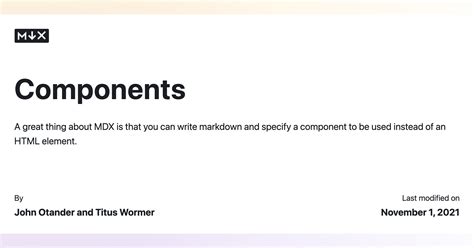 组件列表 Mdx 中文网