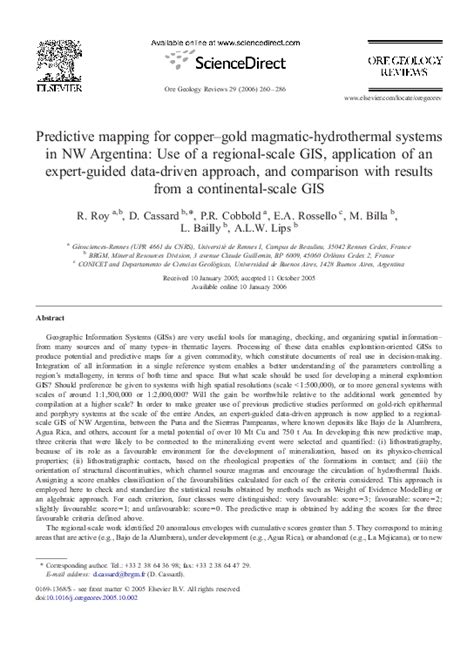 Pdf Predictive Mapping For Copper Gold Magmatic Hydrothermal Systems
